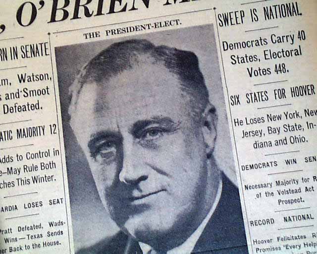 A 3-Issue Set! Franklin D. Roosevelt Wins in 1932... 1936... 1940 ...