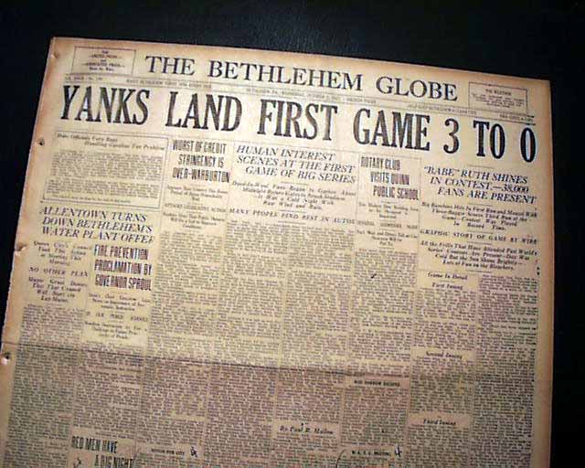 New York Yankees very first World Series game... Babe Ruth ...