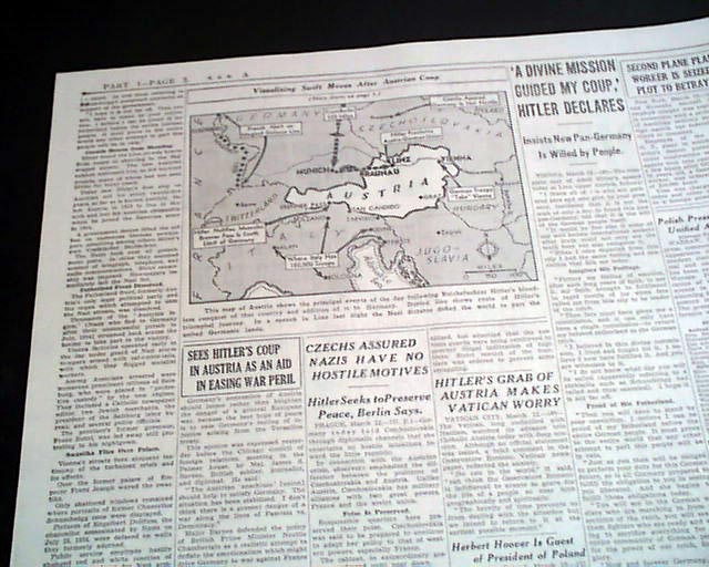 Anschluss... Austria annexation... Adolph Hitler... - RareNewspapers.com