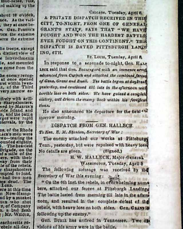 Pittsburg Landing Tennessee... - RareNewspapers.com