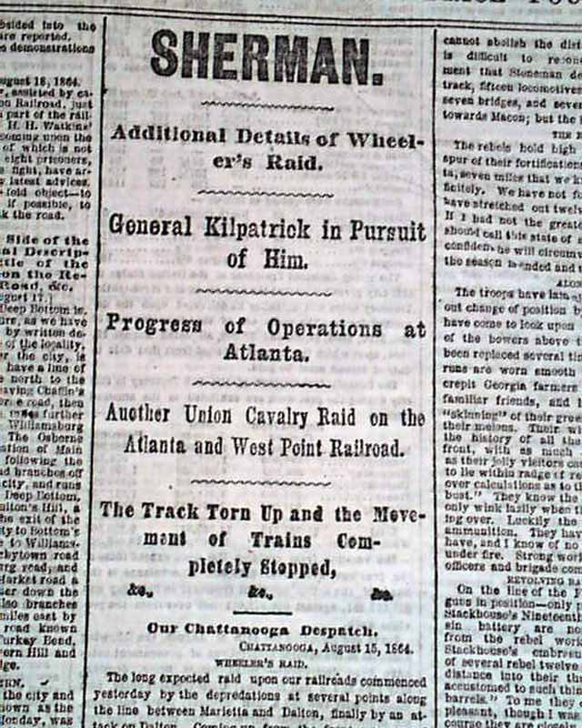 Sherman advancing upon Atlanta... - RareNewspapers.com