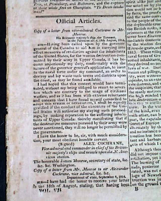 Battle of Fort McHenry, in a Baltimore newspaper... - RareNewspapers.com