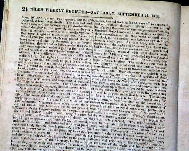 Battle of Fort McHenry, in a Baltimore newspaper... - RareNewspapers.com