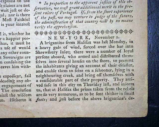 A Tory newspaper printed in British-occupied Philadelphia ...