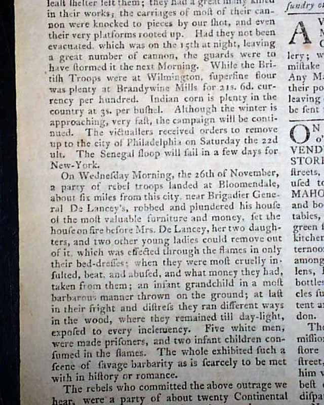 A Tory newspaper printed in British-occupied Philadelphia ...