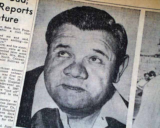 Babe Ruth near death.. - RareNewspapers.com
