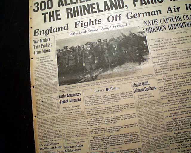 World War II begins in 1939.... - RareNewspapers.com