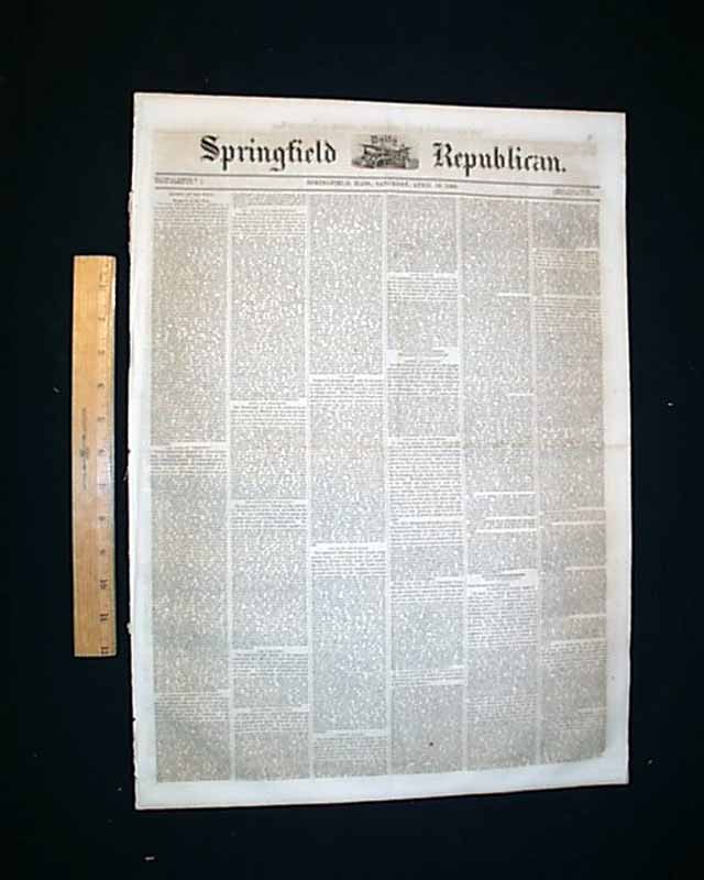 1862 Springfield MA Newspaper.... - RareNewspapers.com