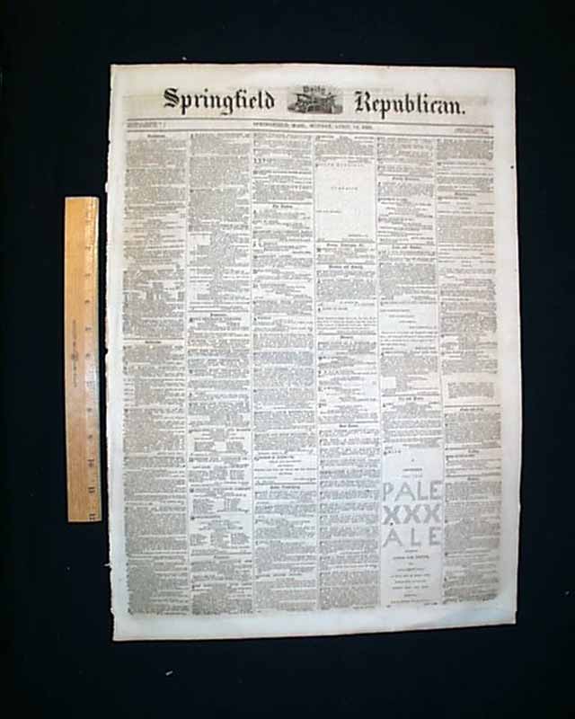 1862 Springfield MA Newspaper.... - RareNewspapers.com