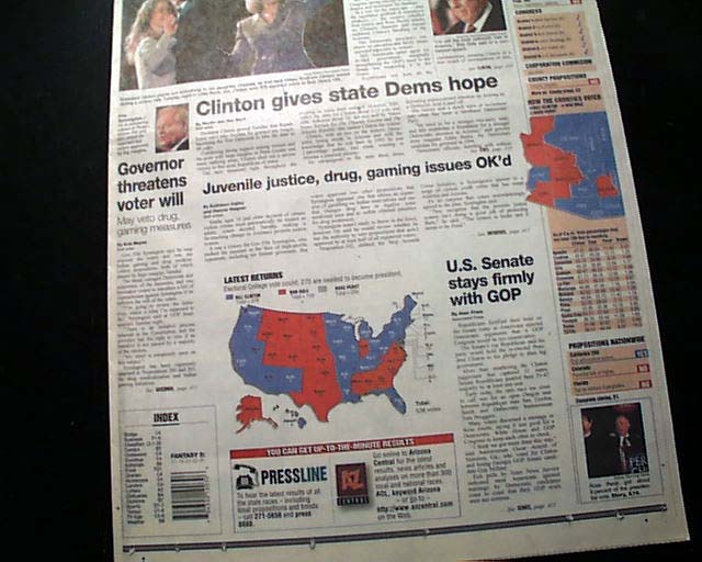Bill Clinton wins presidential election... - RareNewspapers.com