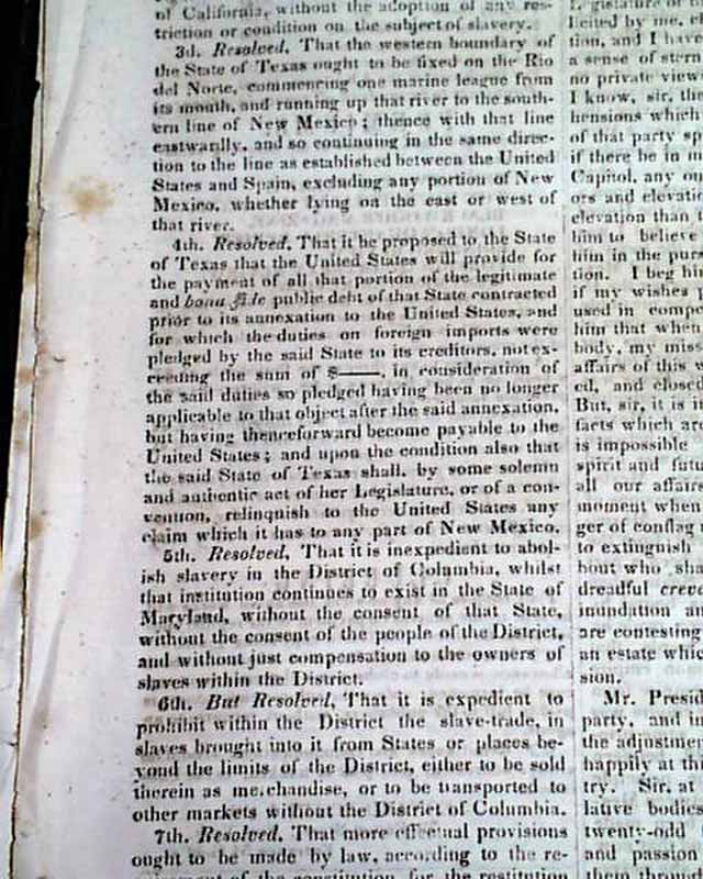 Henry Clay's notable Compromise of 1850 speech in the Senate ...