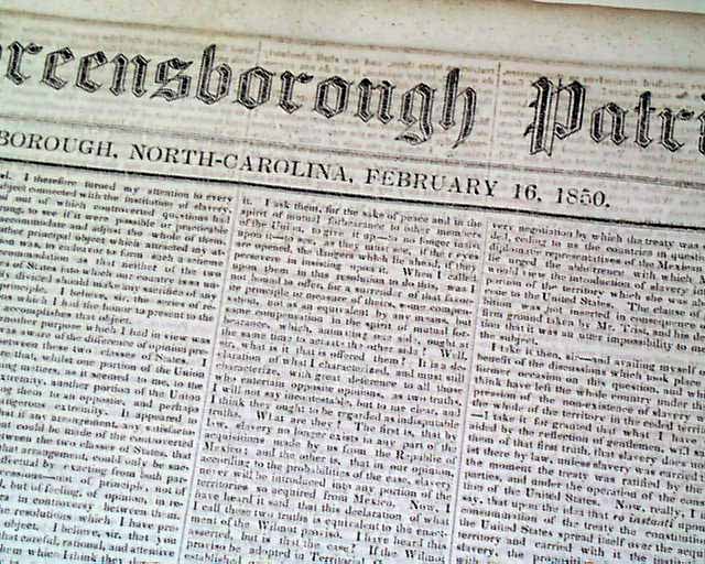 Henry Clay's notable Compromise of 1850 speech in the Senate ...