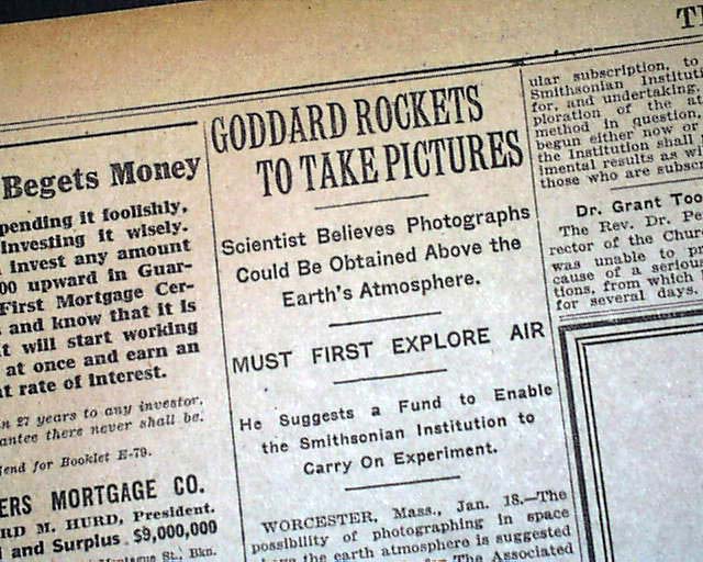 Robert H. Goddard.... early rockets..... - RareNewspapers.com