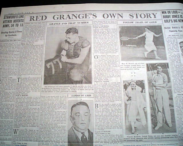1929 Red Grange interview editorial... - RareNewspapers.com