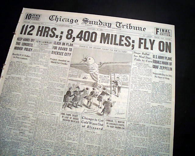 1929 "Question Mark" airplane endurance flight.... - RareNewspapers.com