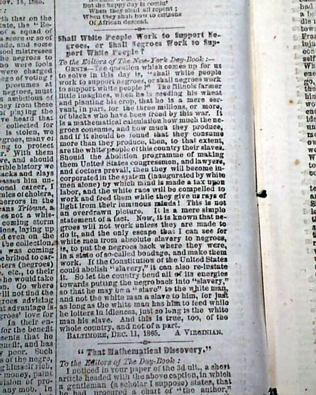 A racist newspaper on the post-war events... - RareNewspapers.com