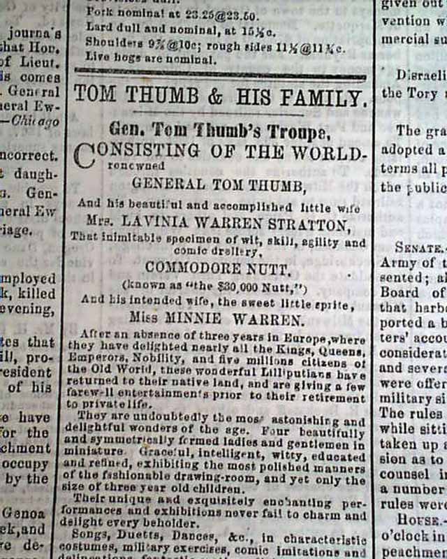 1868 P.T. Barnum - General Tom Thumb... - RareNewspapers.com