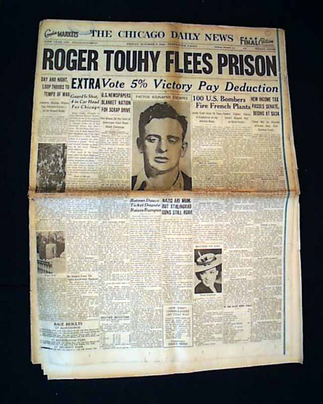 Chicago Gangster Roger Touhy Escapes Jail In 1942 - RareNewspapers.com