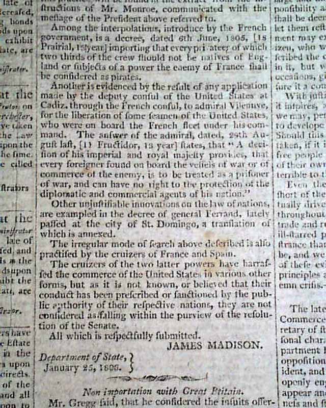 Thomas Jefferson & James Madison In 1806..... - RareNewspapers.com