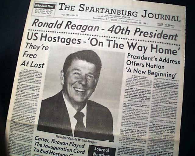 Ronald Reagan is inaugurated... Hostages are released ...