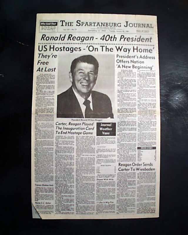 Ronald Reagan is inaugurated... Hostages are released ...