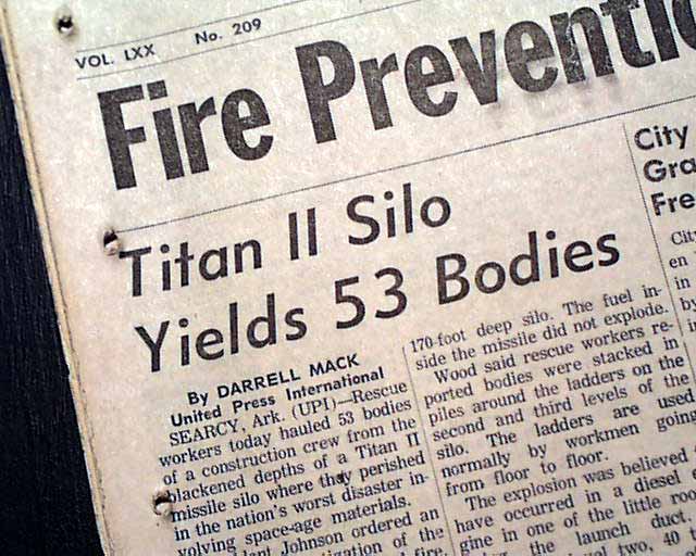 Titan II Silo explosion.... - RareNewspapers.com