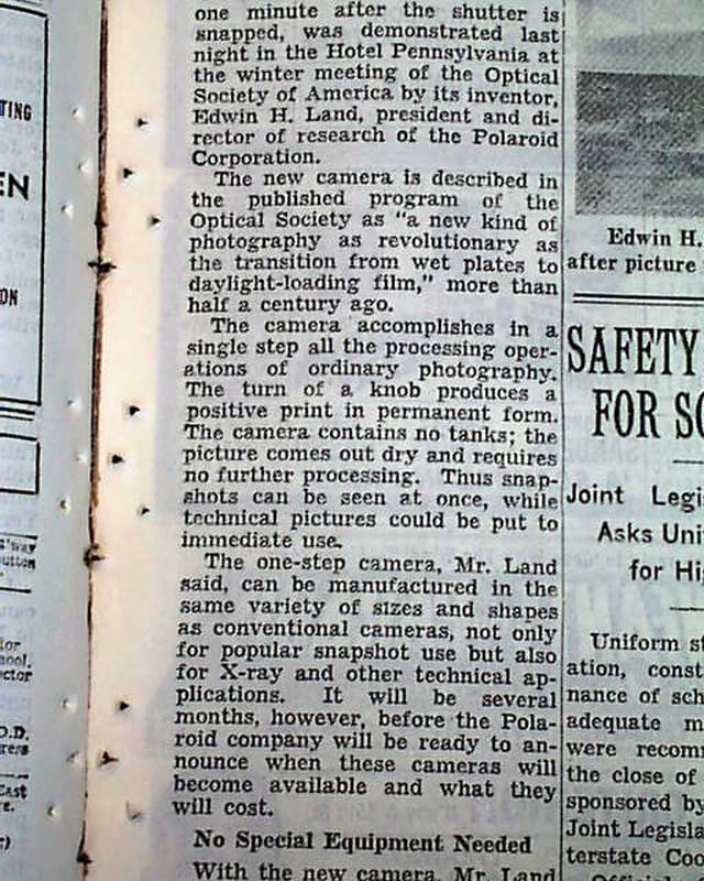 Instant camera invented in 1947 - RareNewspapers.com