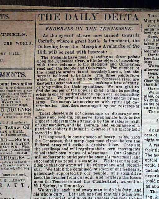 Nice Civil War headings in this Confederate newspaper ...
