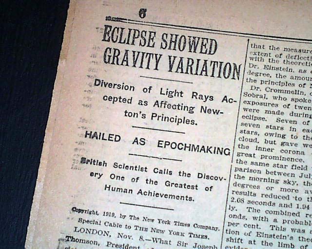 Definitive proof of Einstein's theory of relativity... 'Epoch making ...