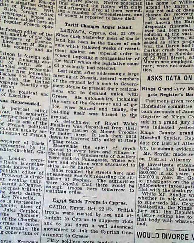 1931 Cyprus riot revolution.... - RareNewspapers.com