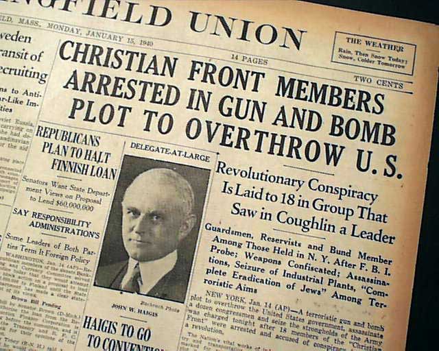 The Christian Front arrests in 1940... - RareNewspapers.com