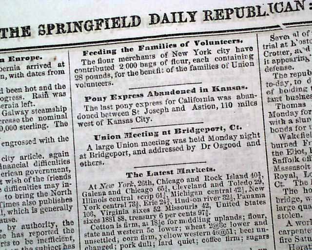 Pony Express meets its end... - RareNewspapers.com