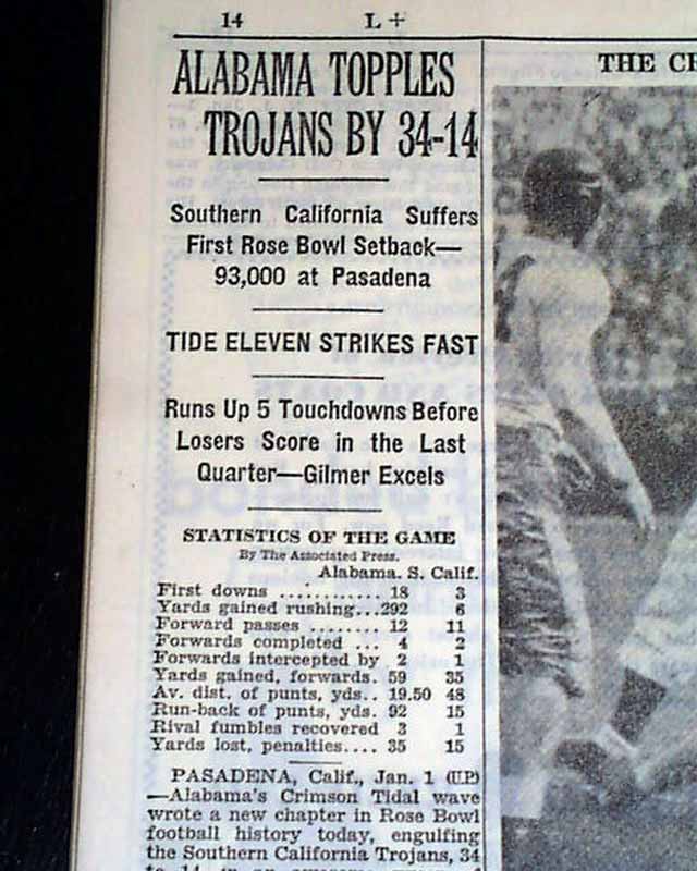 Alabama wins Rose Bowl in 1946 - RareNewspapers.com