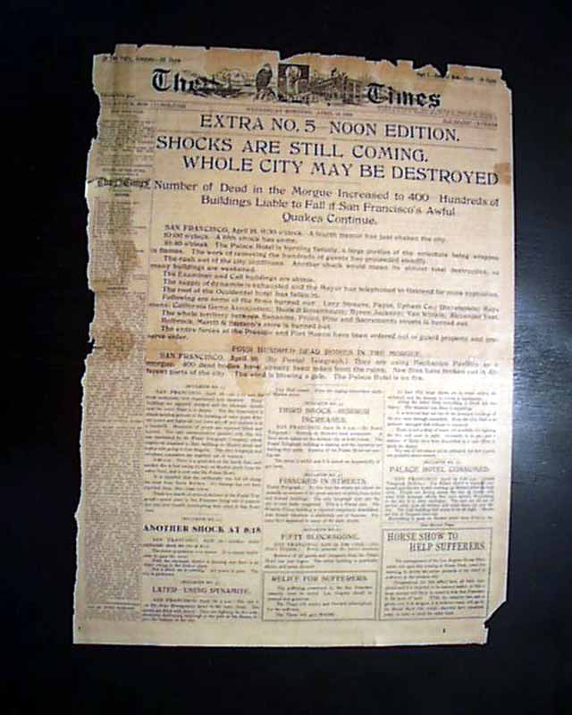 Same-day report on the San Francisco earthquake... - RareNewspapers.com