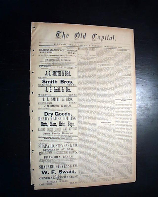 Rare, short-lived Texas newspaper from its first capital ...
