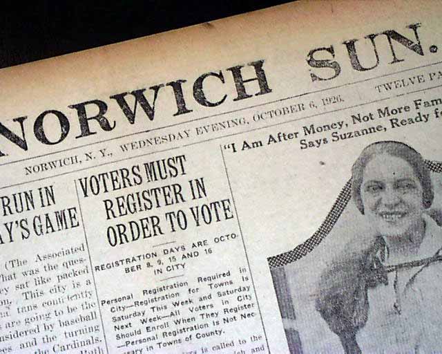 Babe Ruth homers in the 1926 World Series... - RareNewspapers.com