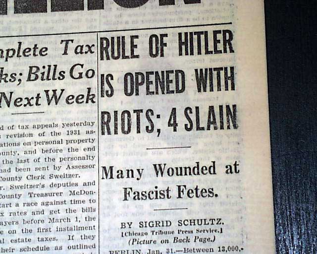 Adolph Hitler made chancellor of Germany... - RareNewspapers.com