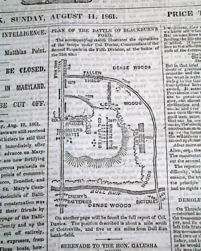 With a diagram of the battle of Blackburn's Ford... | RareNewspapers.com