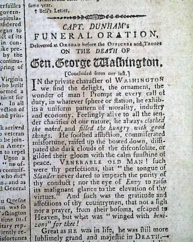 On the death of George Washington... - RareNewspapers.com