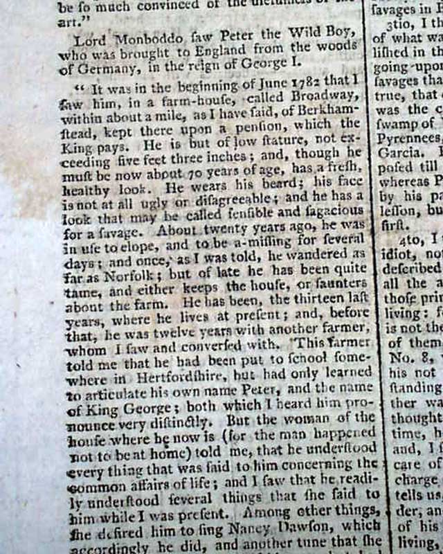 "Peter the Wild Boy" of Germany... - RareNewspapers.com