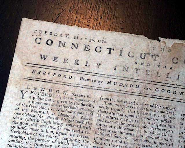 An American newspaper from the Revolutionary War, but compromised ...