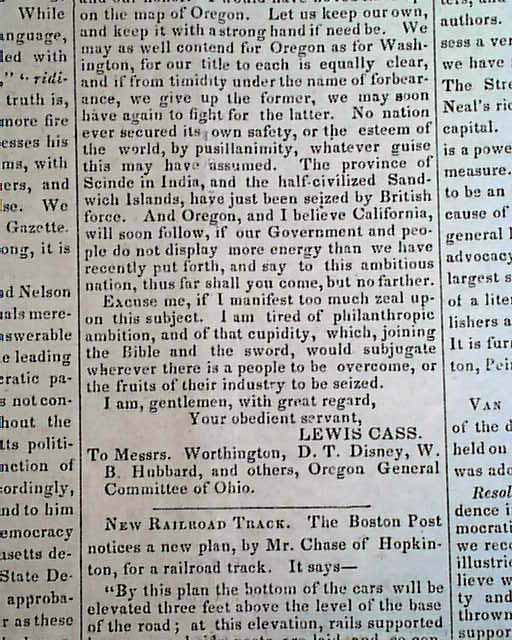 Lewis Cass in 1843.... - RareNewspapers.com