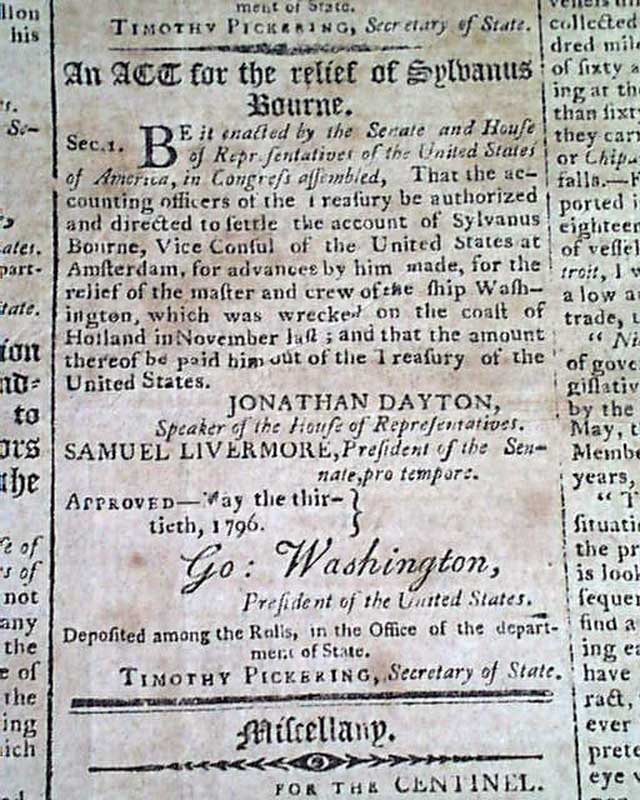 Four script signatures by President George Washington ...