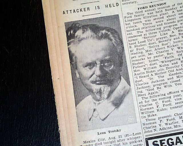 Leon Trotsky assassinated in 1940... - RareNewspapers.com