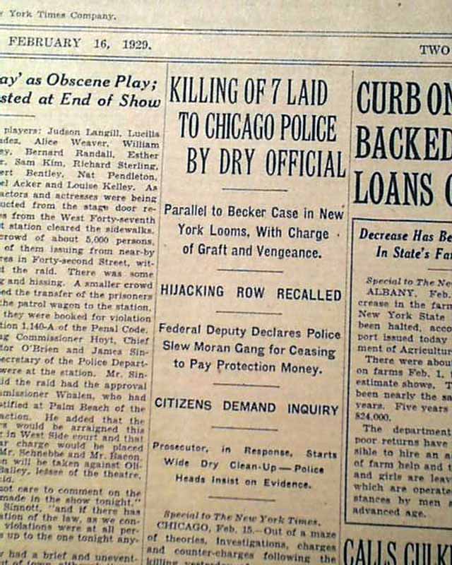 St. Valentine's Day massacre in 1929... - RareNewspapers.com