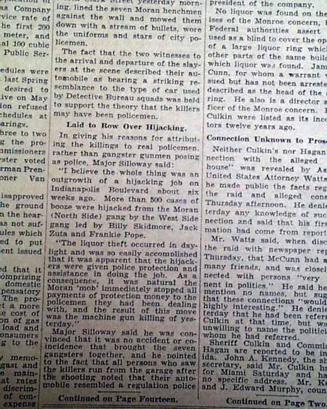 St. Valentine's Day massacre in 1929... - RareNewspapers.com