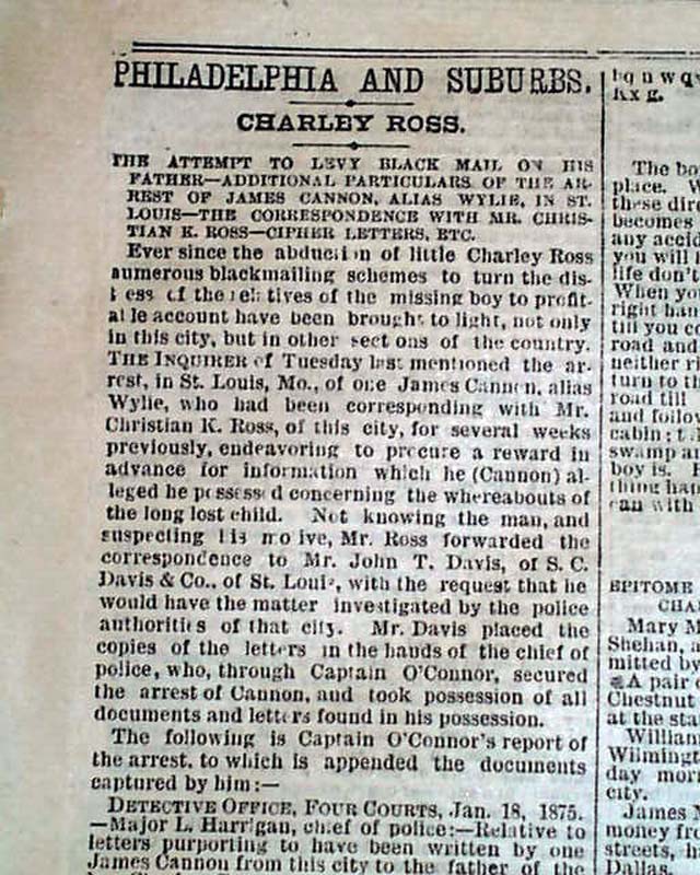 Charley Ross kidnapping... - RareNewspapers.com