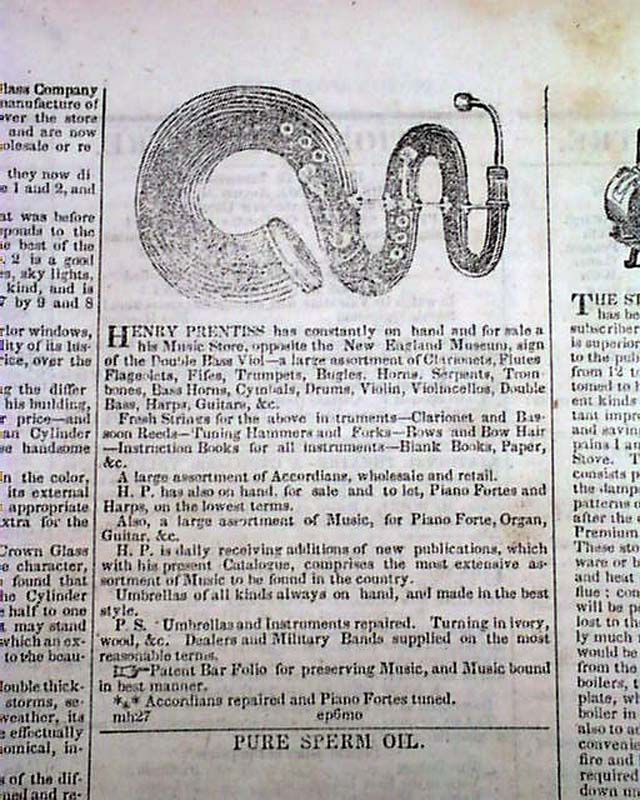 Illustration of a "serpent" musical instrument... - RareNewspapers.com