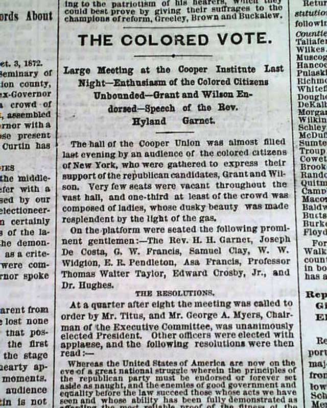 1872 Black suffrage... right to vote... - RareNewspapers.com