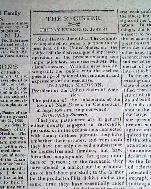 1811 James Madison Letter... - RareNewspapers.com